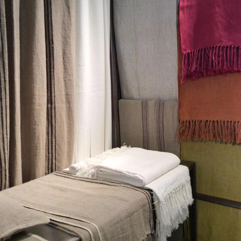 Plaid en lin orange - 140x160cm